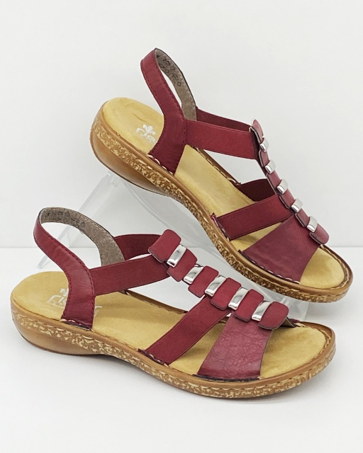 Sandały damskie Rieker 62850-35 bordowe, tęgość G > Sandały damskie Rieker 62850-35 bordowe ...